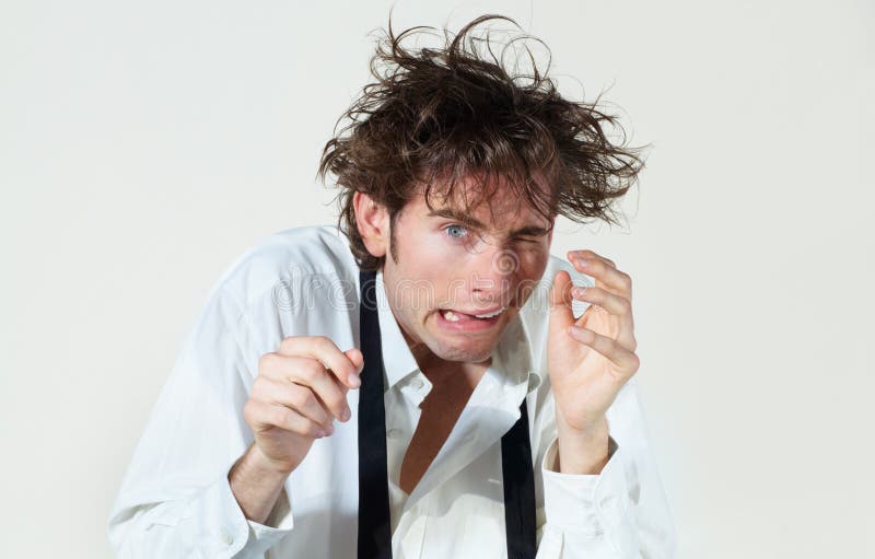 Cracked. a Crazy Young Man Going Crazy - Isolated. Stock Image - Image ...
