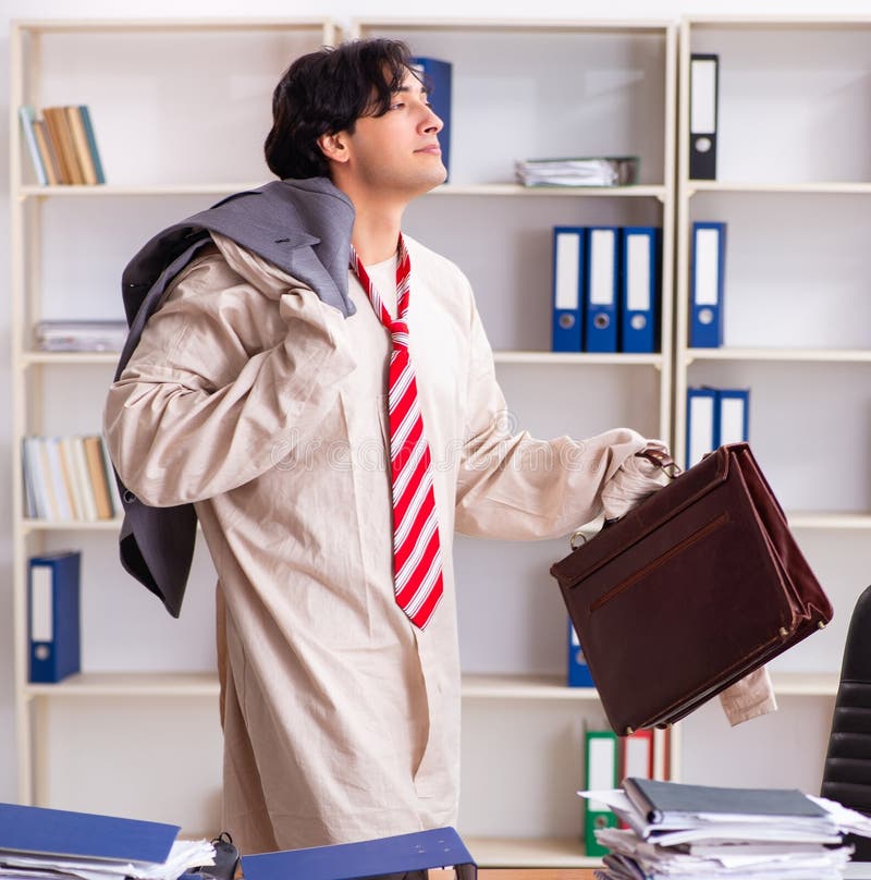 Crazy Young Man in Straitjacket at the Office Stock Photo - Image of ...