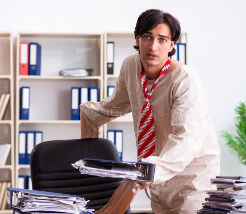Crazy Young Man in Straitjacket at the Office Stock Photo - Image of ...
