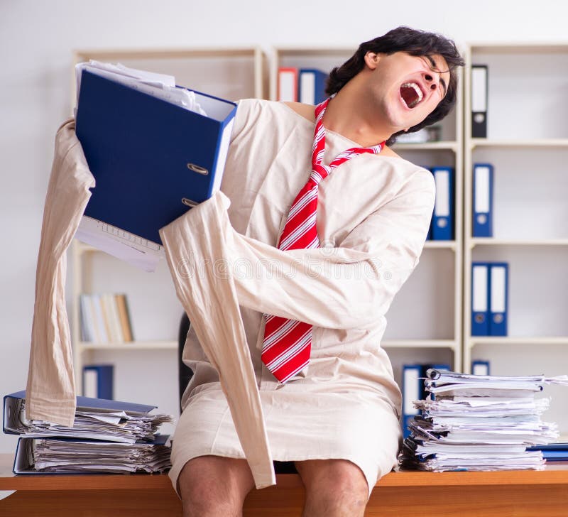 Crazy Young Man in Straitjacket at the Office Stock Photo - Image of ...