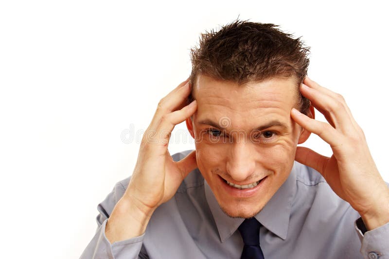 Crazy young man at work stock photo. Image of angry, face - 37676986