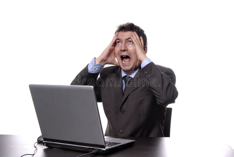 Crazy stock photo. Image of computer, business, headache - 34127470
