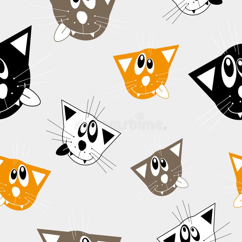 Crazy Cats with Christmas Tree Stock Vector - Illustration of cute ...