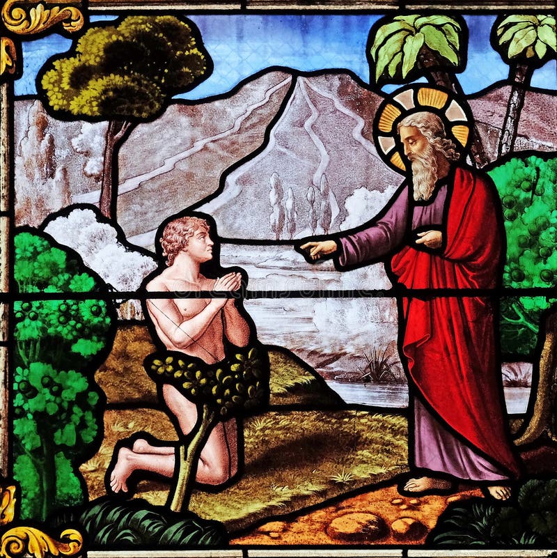Creación De Un Alivio De La Tentación De Adam Y Eve Por La Catedral ...