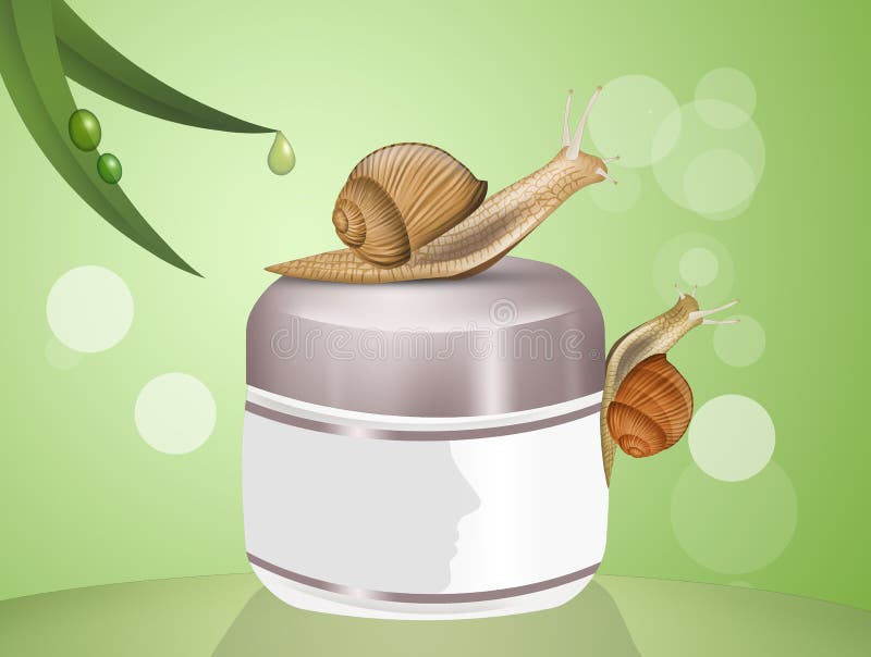 Cream based on snail slime stock illustration. Illustration of woman ...