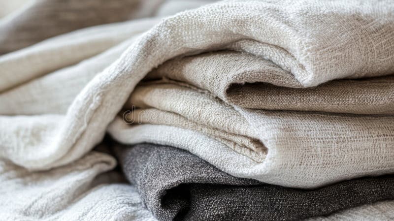 Cream Beige Brown Linen Fabric Texture Stack Stock Illustration ...