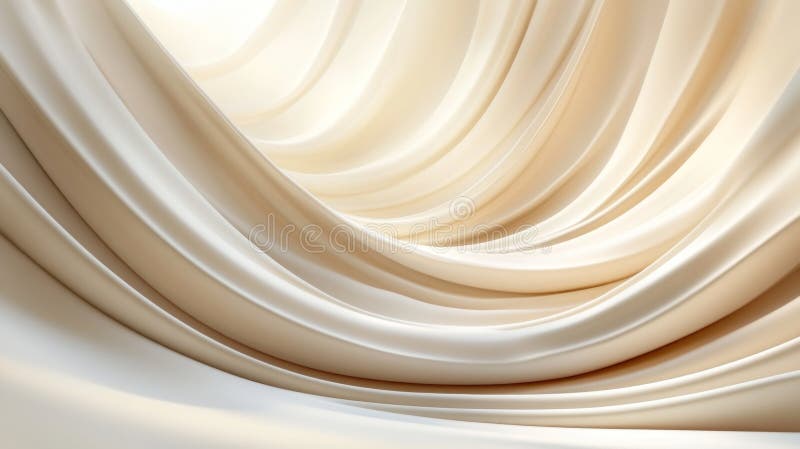 Cream Beige Fabric Drapery with Soft Waves and Subtle Light Stock ...