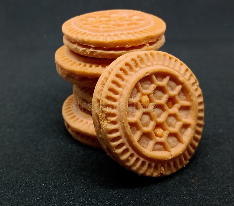 A Lot of Cookie`s Round Sweet Look`s Like a Hart Stock Image - Image of ...