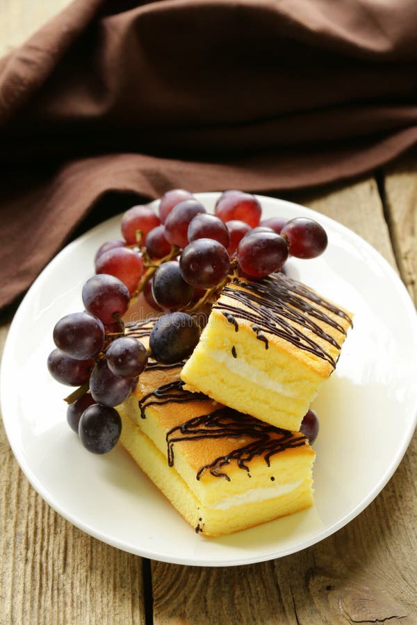 Cream Biscuits with Grape Berries Stock Photo - Image of grape, cream ...