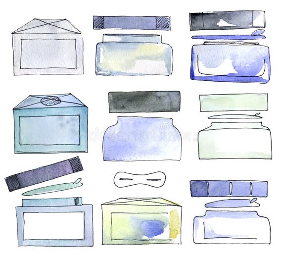 Cream box set stock illustration. Illustration of lotion - 25589533