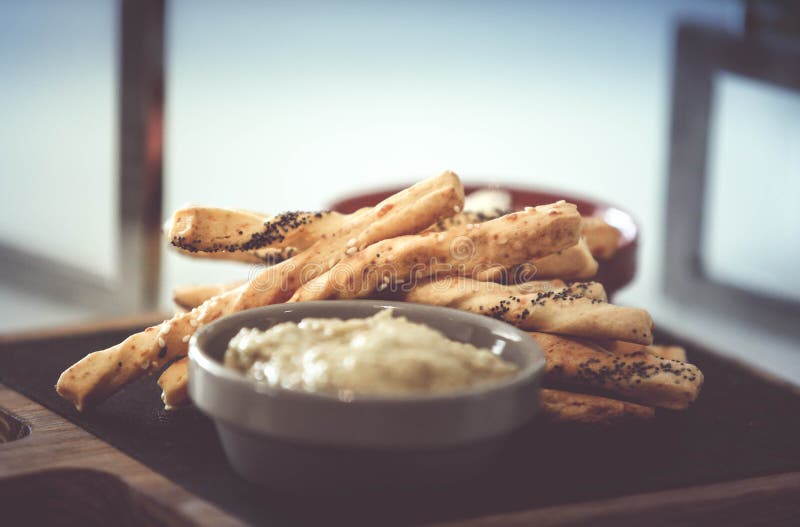 Cream and Bread Sticks for Breakfast Stock Image - Image of cuted ...