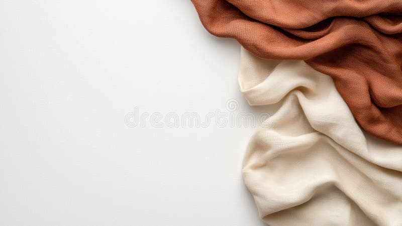 Cream and Brown Fabric Textures on White Background Stock Illustration ...