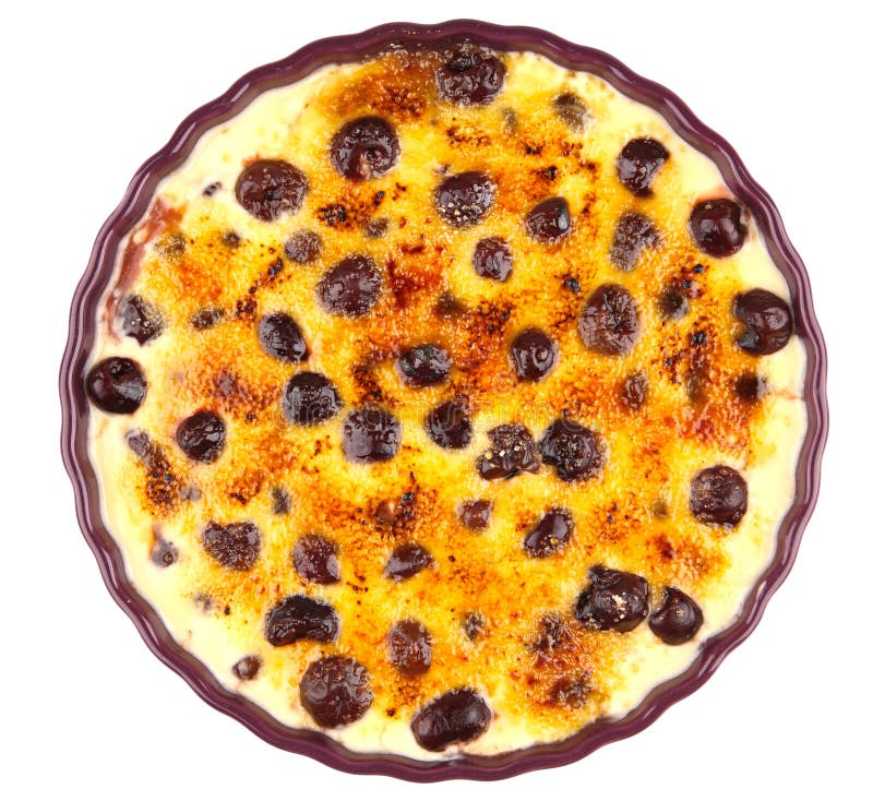 Cream brulee with cherries stock image. Image of delicious - 27808247
