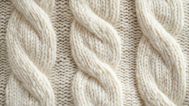 Cream Cable Knit Wool Texture Background Stock Illustration ...