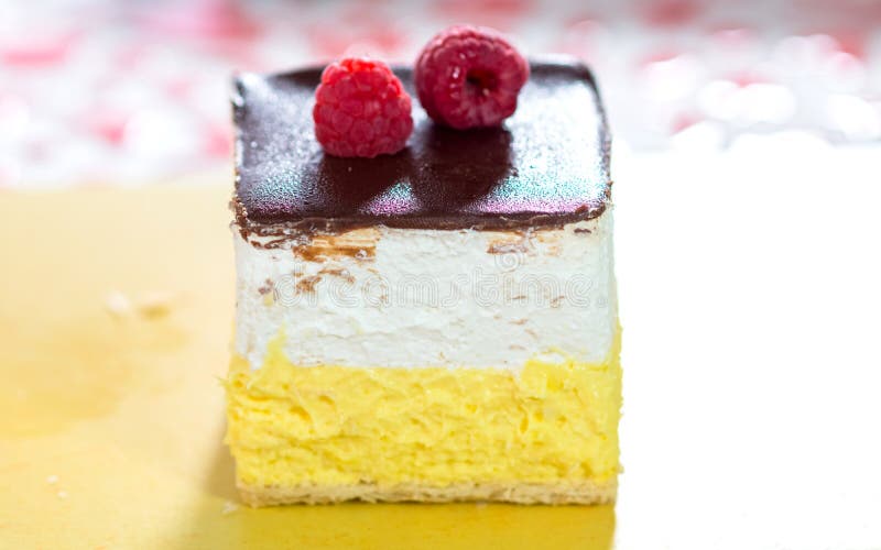 Cream cake dessert stock photo. Image of custard, fresh - 80884440
