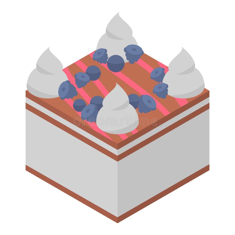 Cream Cake Icon, Isometric Style Stock Vector - Illustration of ...