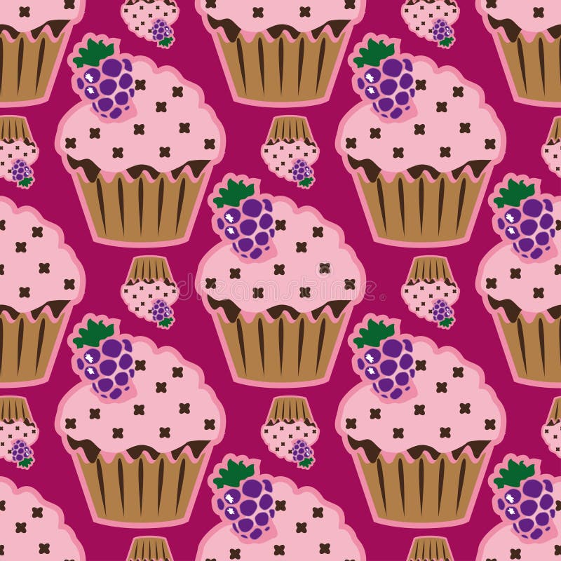 Cream Cake Pink Seamless Pattern Stock Vector - Illustration of food ...