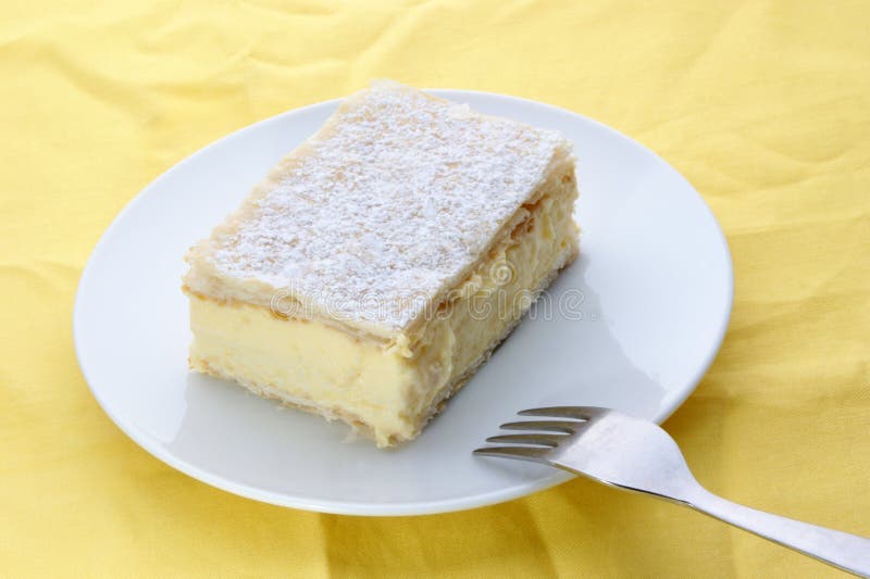 Cream cake on a plate stock photo. Image of cream, cake - 13716308