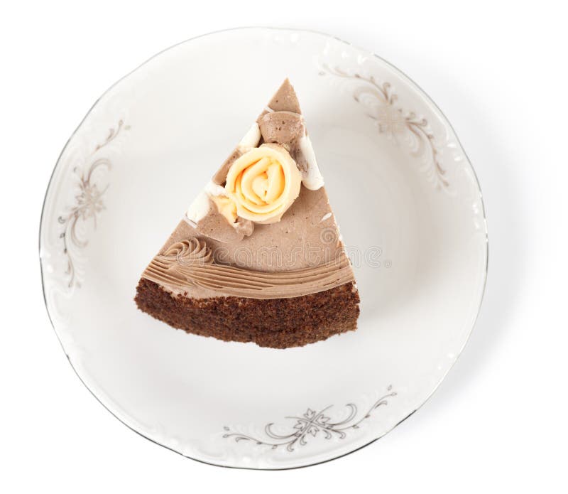 Cream cake on plate stock image. Image of cake, cream - 8857667