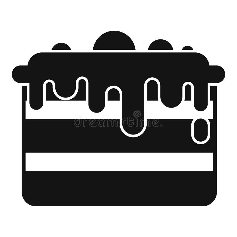 Cream Chocolate Cake Icon, Simple Style Stock Vector - Illustration of ...