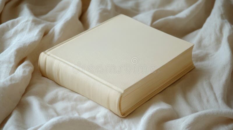 Cream Colored Book Album on Linen Fabric Stock Illustration ...