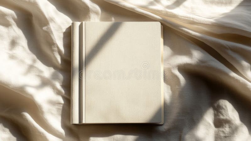 Cream Colored Book on Beige Fabric with Sunlight Stock Illustration ...