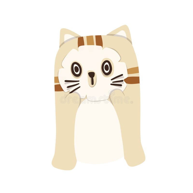 Cream-colored Cat Taking a Bath Stock Illustration - Illustration of ...