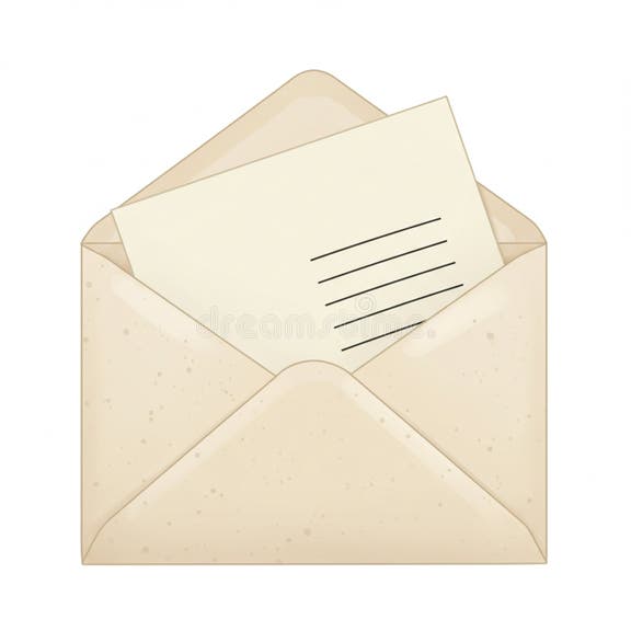 Cream-colored Envelope with a Triangular Flap Partially Open, Revealing ...