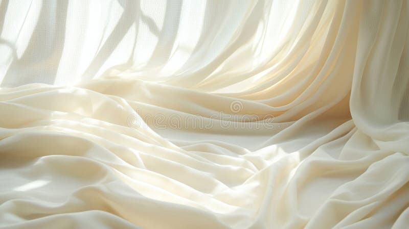 Cream Colored Fabric Draped Near Window in Soft Sunlight Stock ...