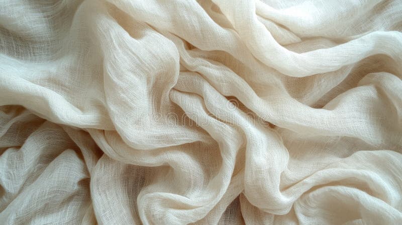 Cream Colored Fabric Draped in Soft Waves Stock Illustration ...