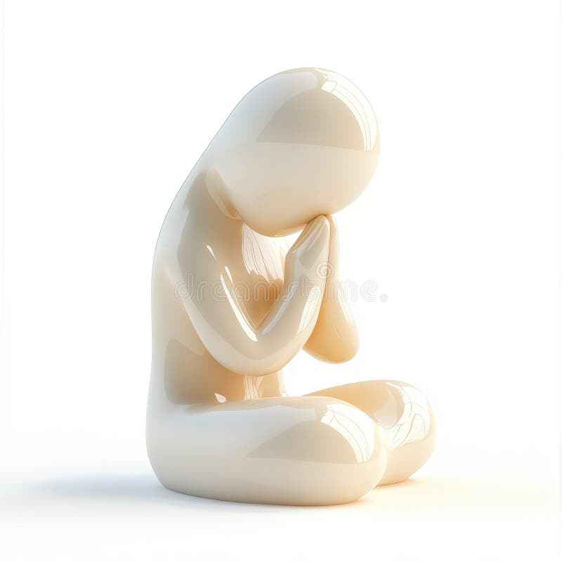 Serene Cream Figurine in Meditative Pose, Symbol of Peace and ...