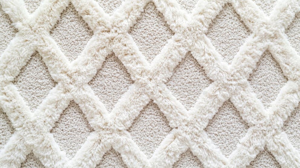 Cream Colored Furry Carpet Diamond Pattern Design Stock Illustration ...