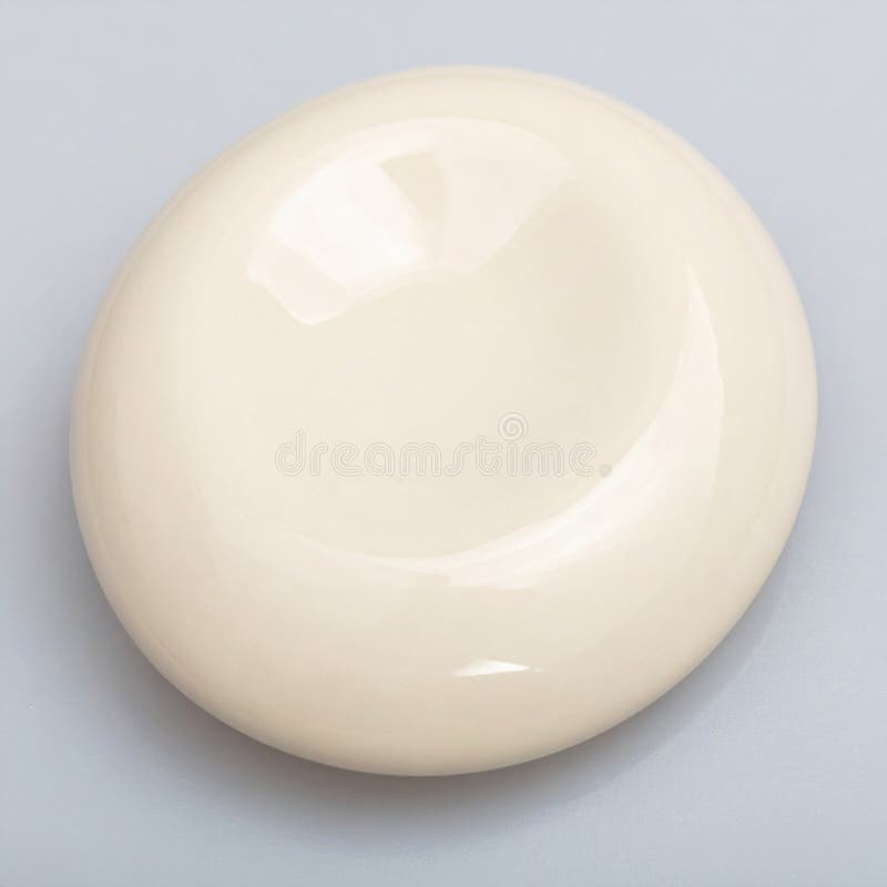 Cream Colored Glossy Round Button on Gray Background Stock Illustration ...