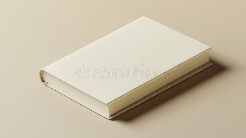 Cream Colored Hardcover Book on Beige Background Stock Illustration ...