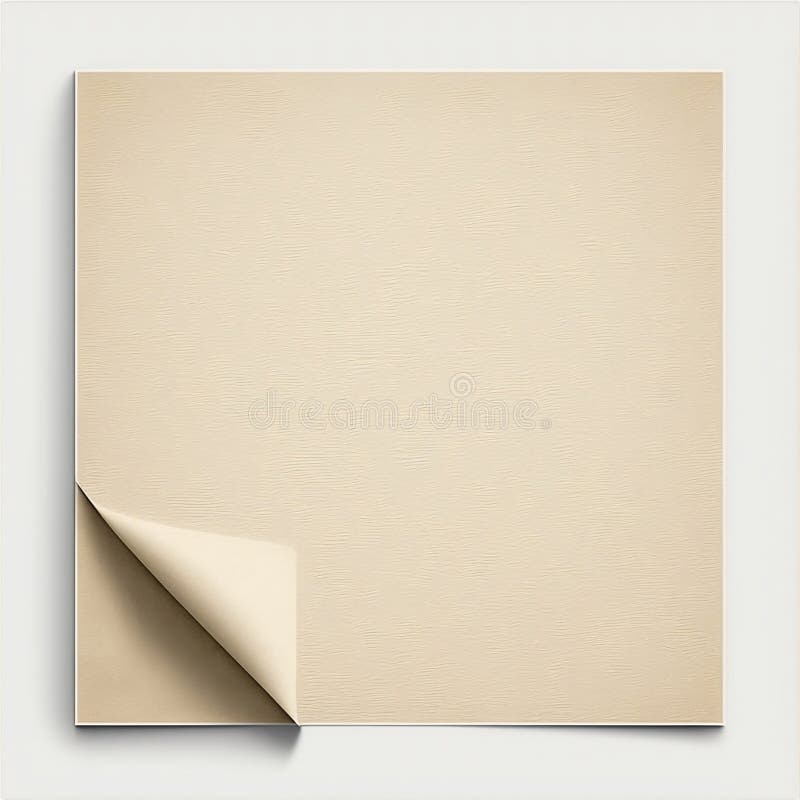 Cream-Colored Paper with a Curled Corner: a Minimalist Image Stock ...