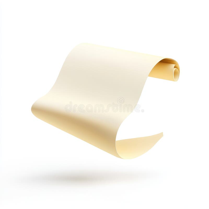 Elegant Rolled Cream Paper Sheet, Blank Template for Design Stock ...