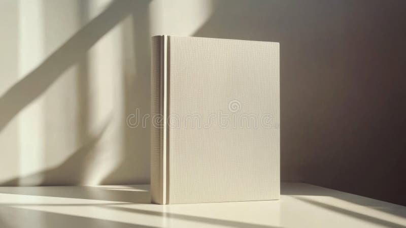 Cream Colored Striped Hardcover Book on White Surface Stock ...