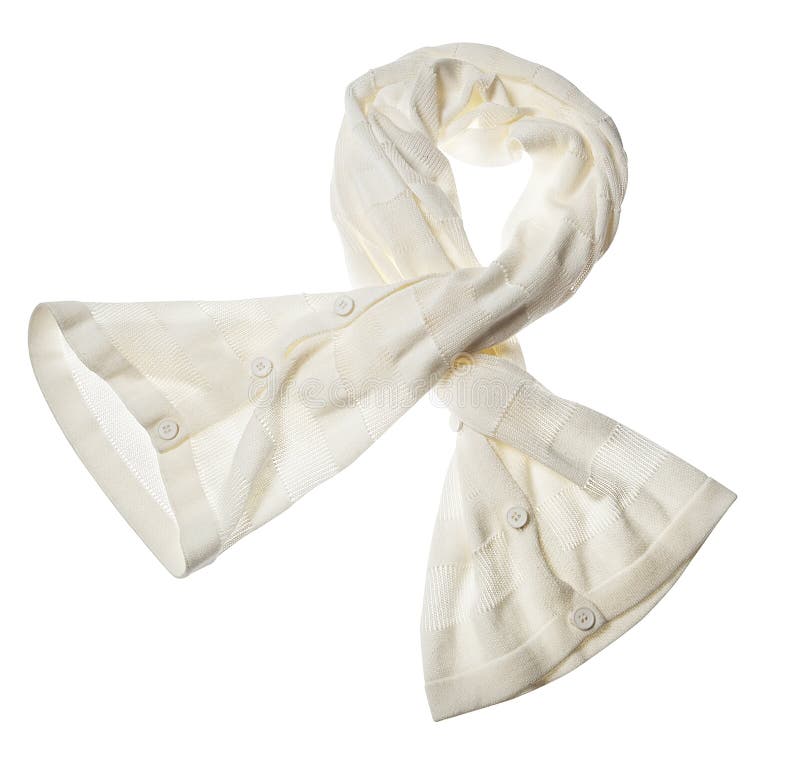 Cream Colour Cotton Scarf on White Stock Photo - Image of cotton, style ...