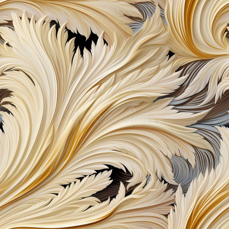 Cream Coloured Textile Seamless Pattern AI Generated Stock Illustration ...