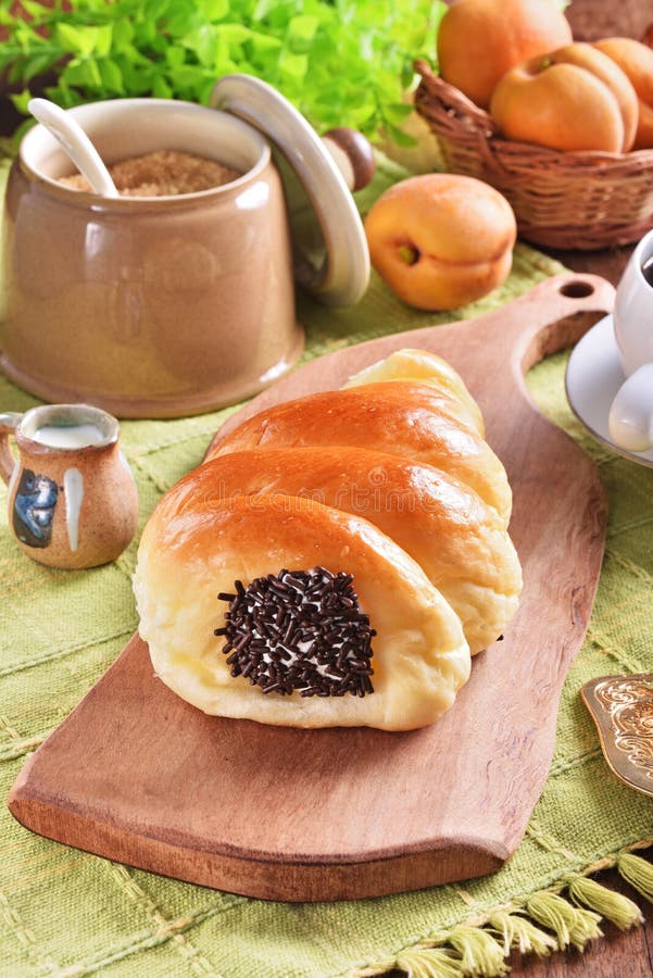 Cream cornet roll bread stock photo. Image of bread - 248234914