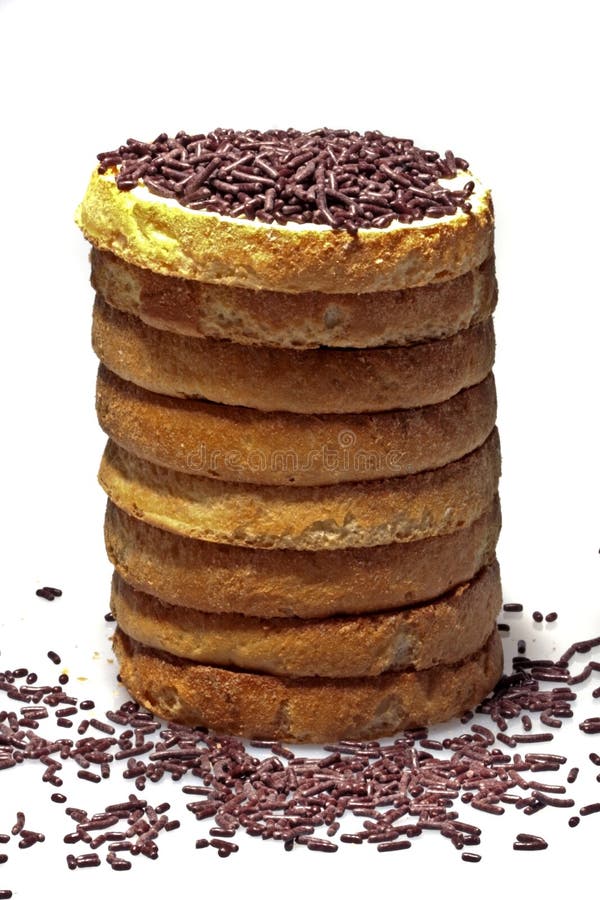 Cream Crackers with Butter and Chocolate Sprinkles Stock Photo - Image ...