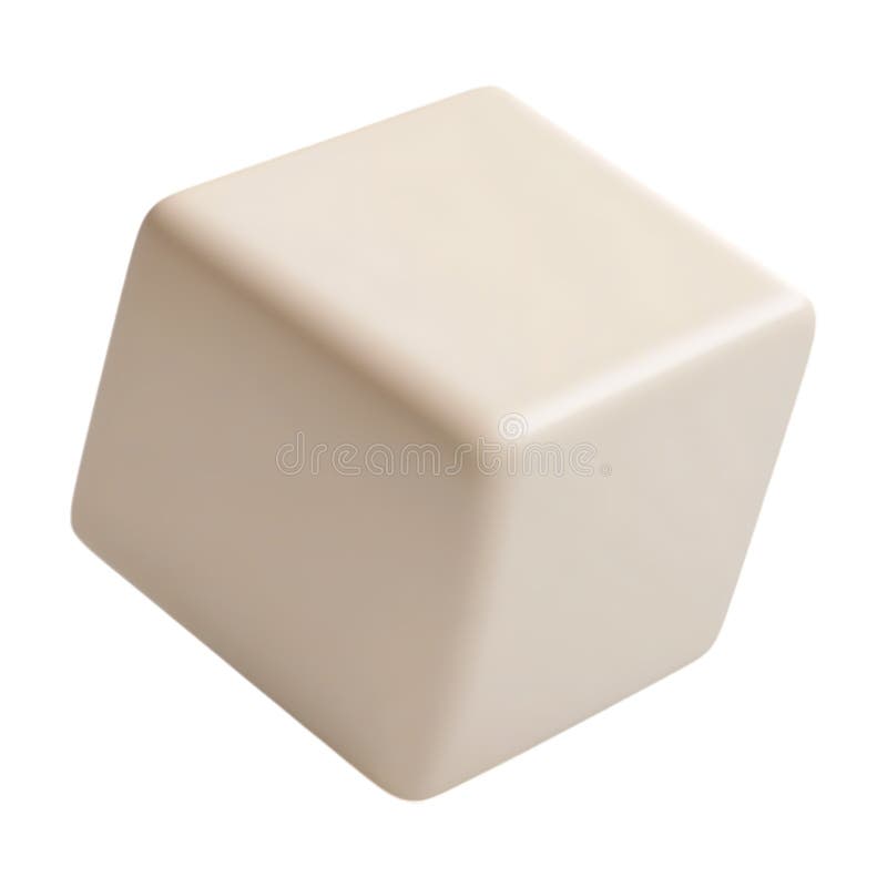 Cream Cube 3D Model Texture on Transparent Background Stock ...