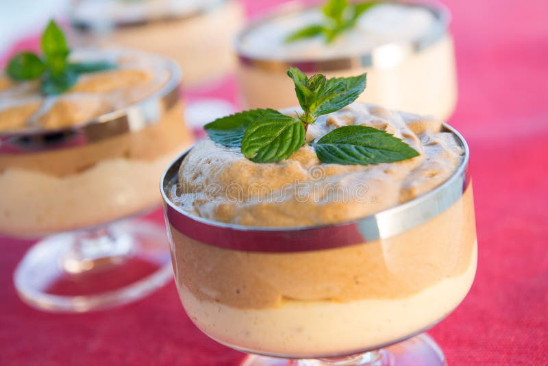 Cream dessert stock photo. Image of sauce, caramel, food - 42863912