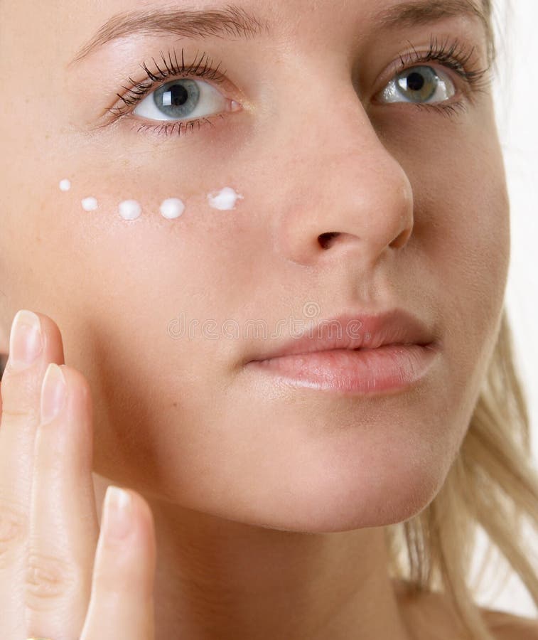 Woman Applying Cream on Her Hands Stock Photo - Image of cream, beauty ...