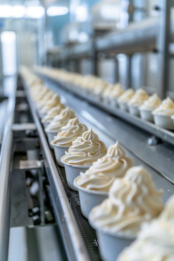 Cream in the Factory Industry. Selective Focus Stock Image - Image of ...