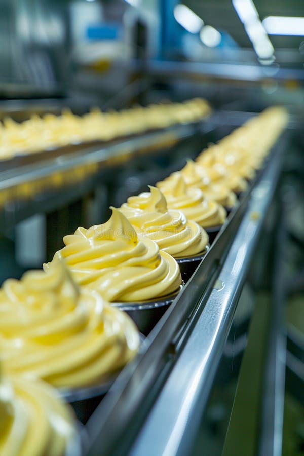 Cream in the Factory Industry. Selective Focus Stock Photo - Image of ...
