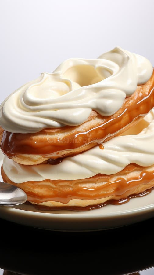 Cream Filled Clairs Presented on a Clean Stock Illustration ...