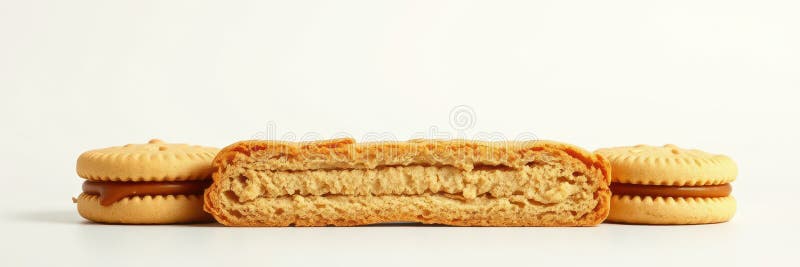 Cream-filled Cookies Arranged on a Clean Surface Showcasing Layers and ...