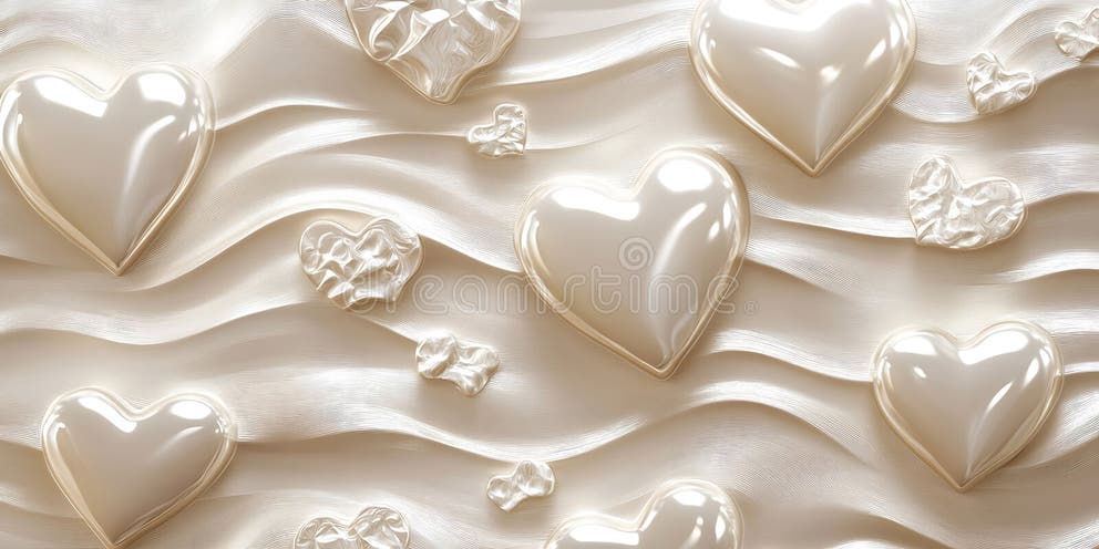Cream Hearts Background Texture Stock Illustration - Illustration of ...