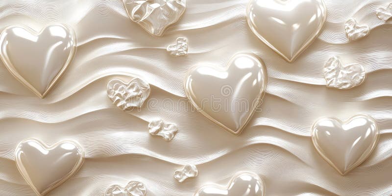 Cream Hearts Background Texture Stock Illustration - Illustration of ...